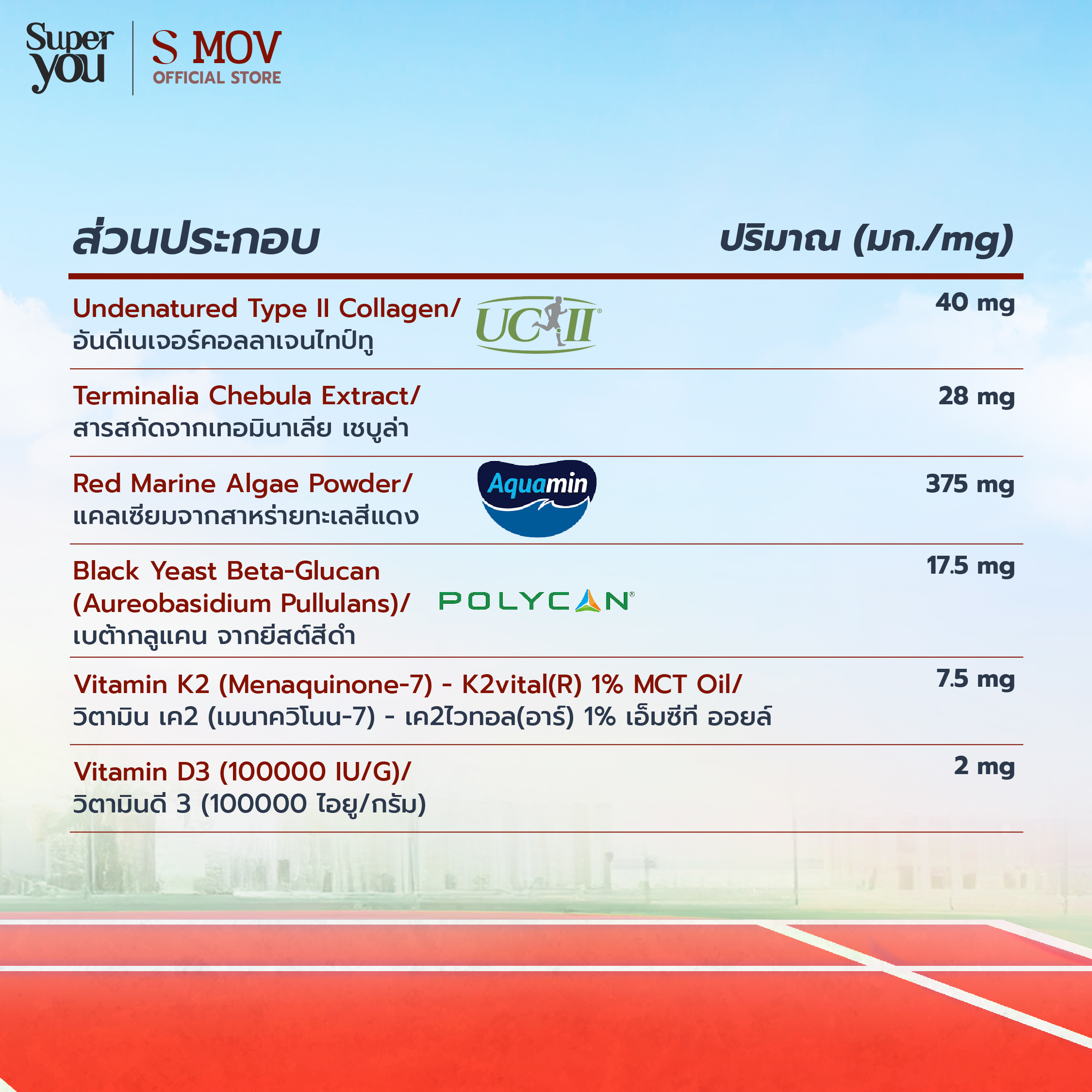 Smov เอสมอฟ อาหารเสริมบำรุงข้อและกระดูก - Super You Thailand